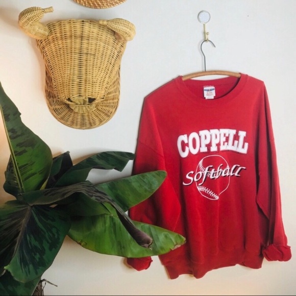 Vintage | Sweaters | Vtg Retro Vsco 9s Oversized Softball Sweatshirt ...